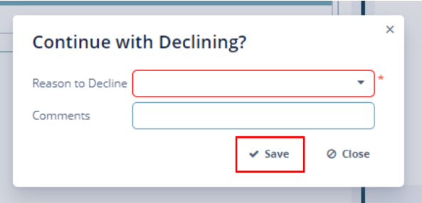 How to Decline a Submitted Request – CCPS | Providers Support Center